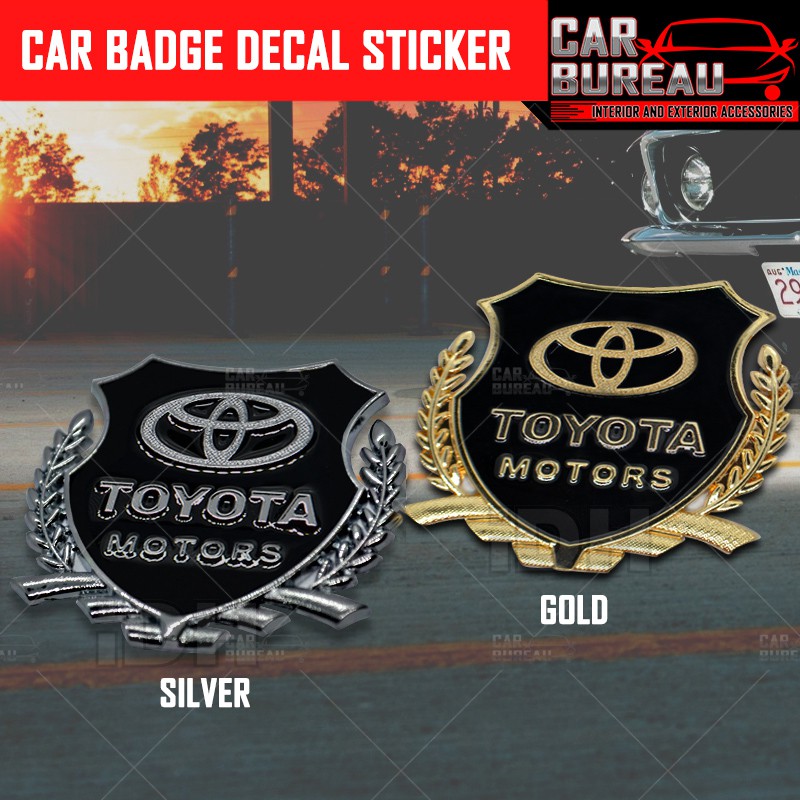 2pcs Toyota Car Badge Decal Car Logo Chrome Emblem Sticker for Toyota ...