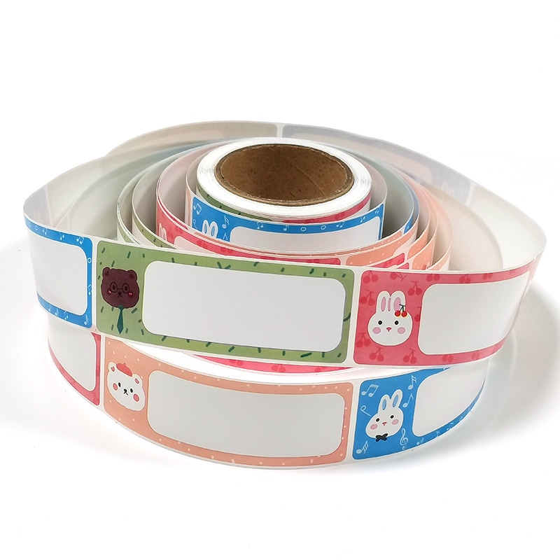 120 Pcs/Rolls Rectangle Cute Cartoon Name Stickers School Students ...