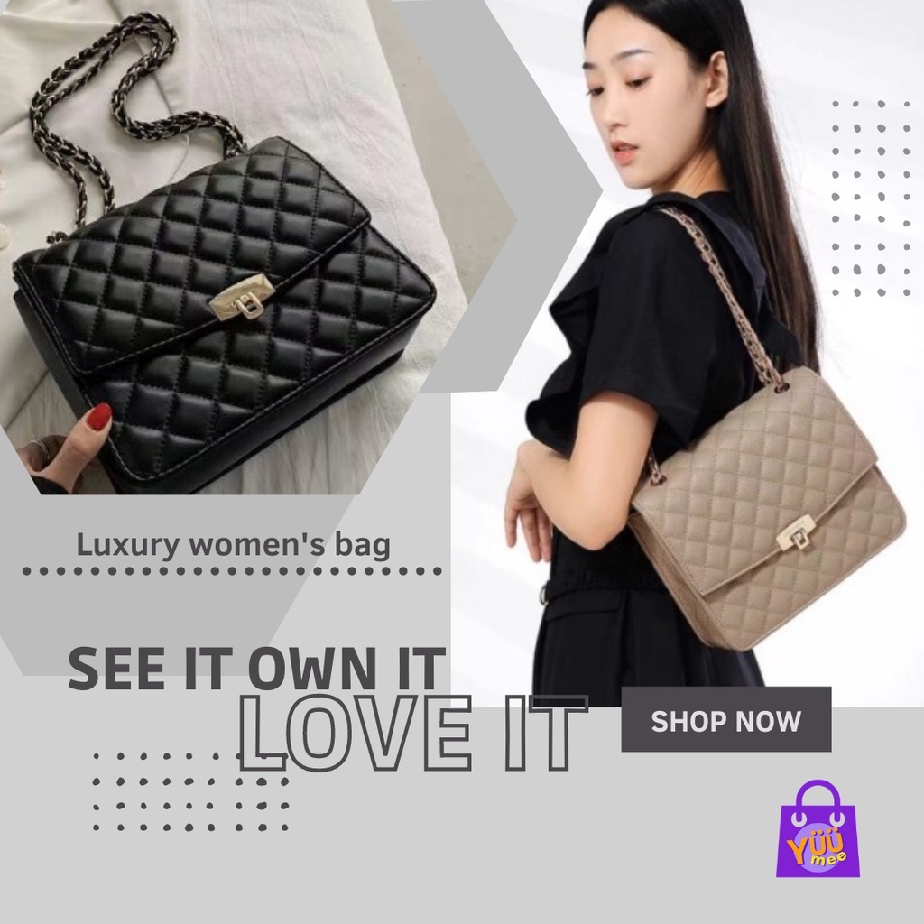 Yuumee Yonee Fashion Trendy Women's Single Sling Bag Crossbody Chain ...