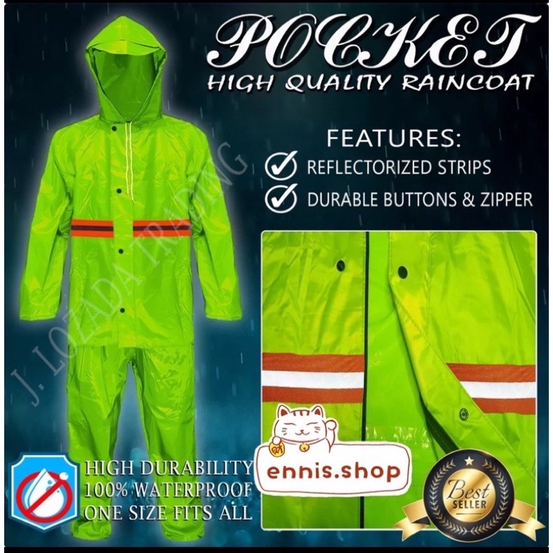 Titanium Raincoat Rubberized Makapal Kapote Popular Waterproof Raincoat ...