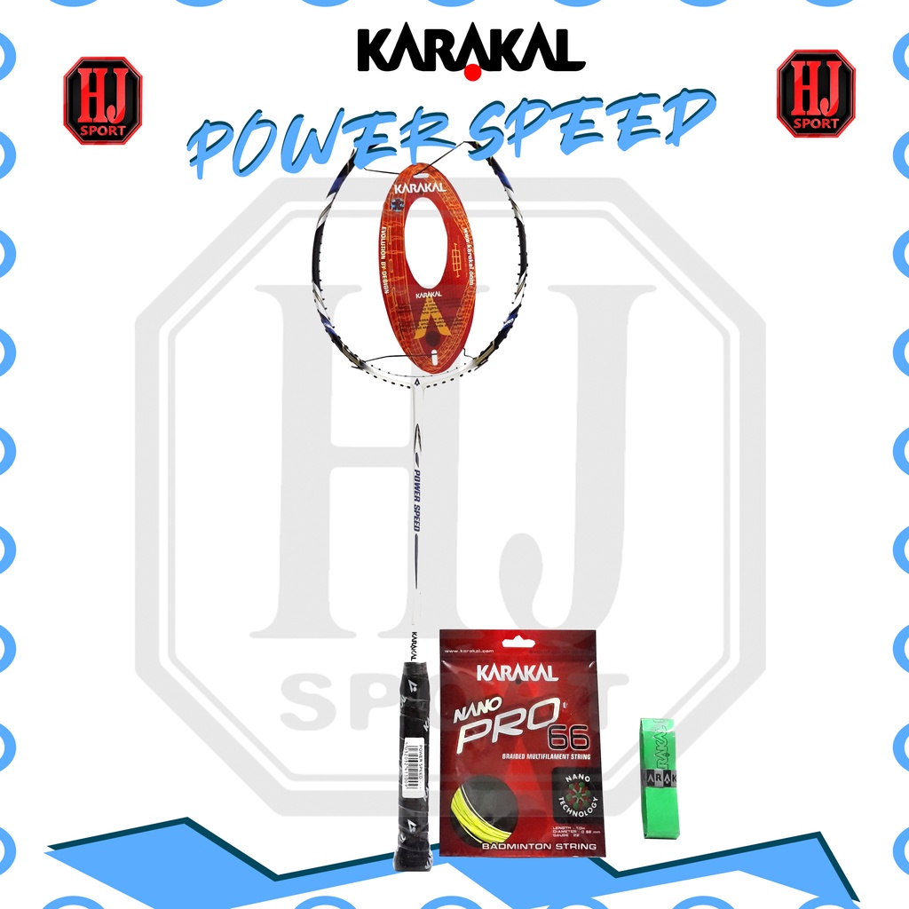 Original Karakal Power Speed Racket with Bonus Badminton Jersey Strings ...