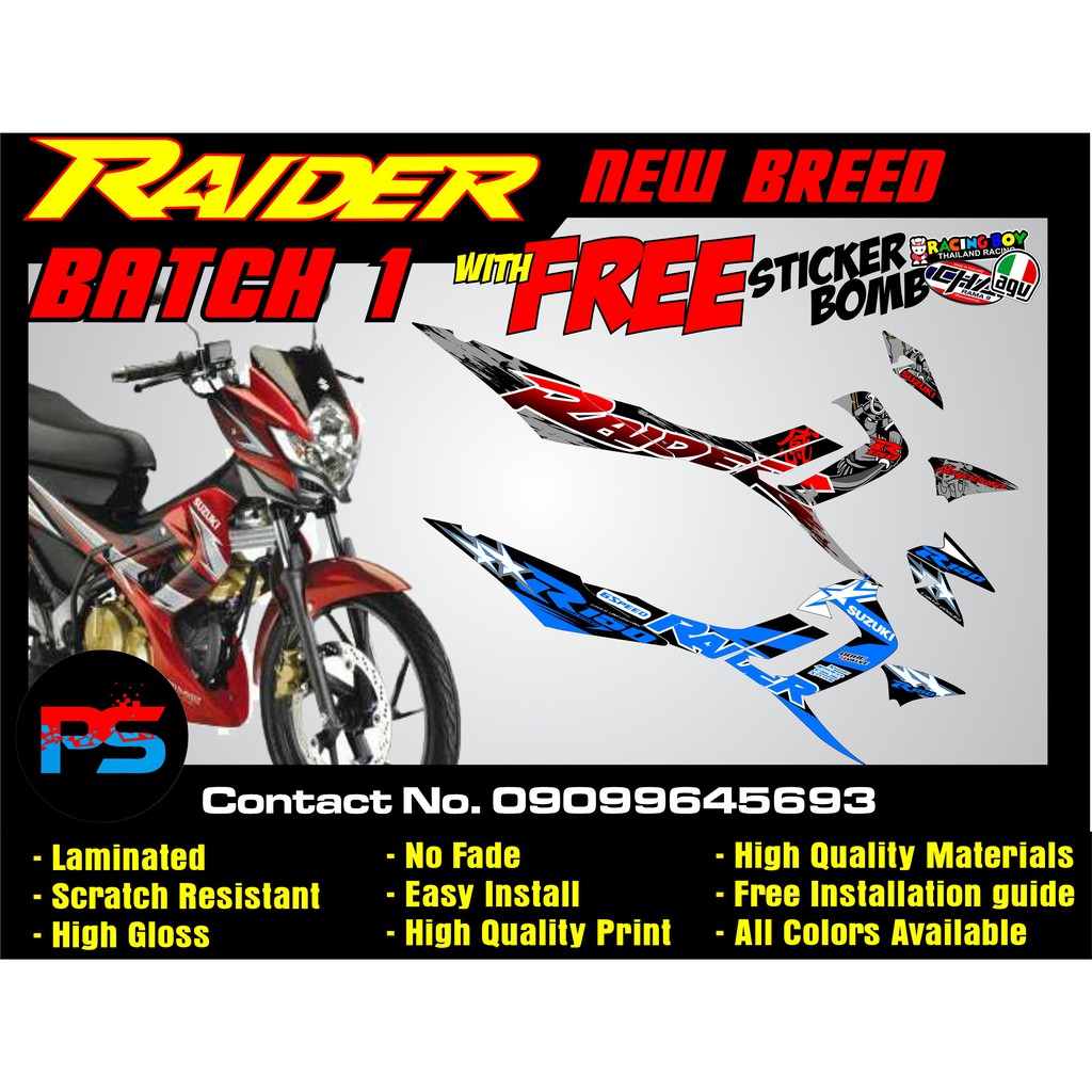 Raider r150 New Breed Carb Full Set sticker decals Batch 1 | Shopee ...