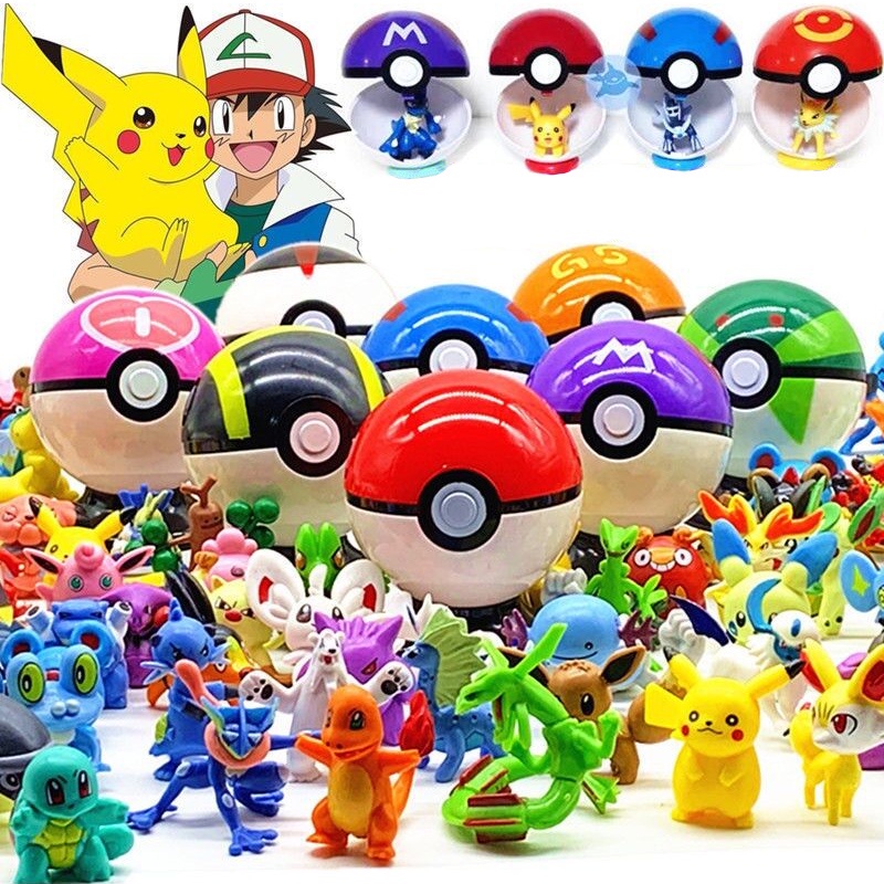 36pcs/Lots Pokemon Go Pokeball Cosplay Pop-up Pikachu Ball With Pikachu ...