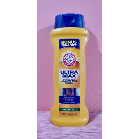 Arm & Hammer Ultramax 3-in-1 Body Wash, Shampoo, Conditioner 354.8ml ...