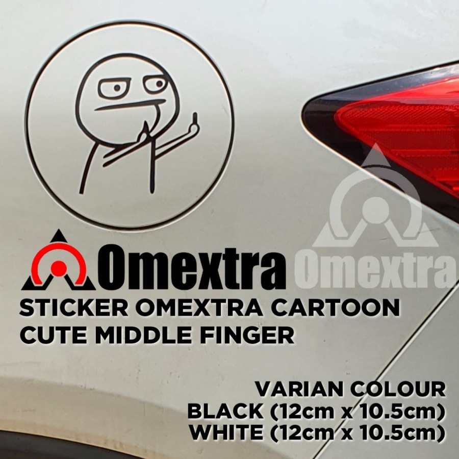 Omextra Sticker Cute Middle Finger Car Motorcycle Sticker Cartoon ...
