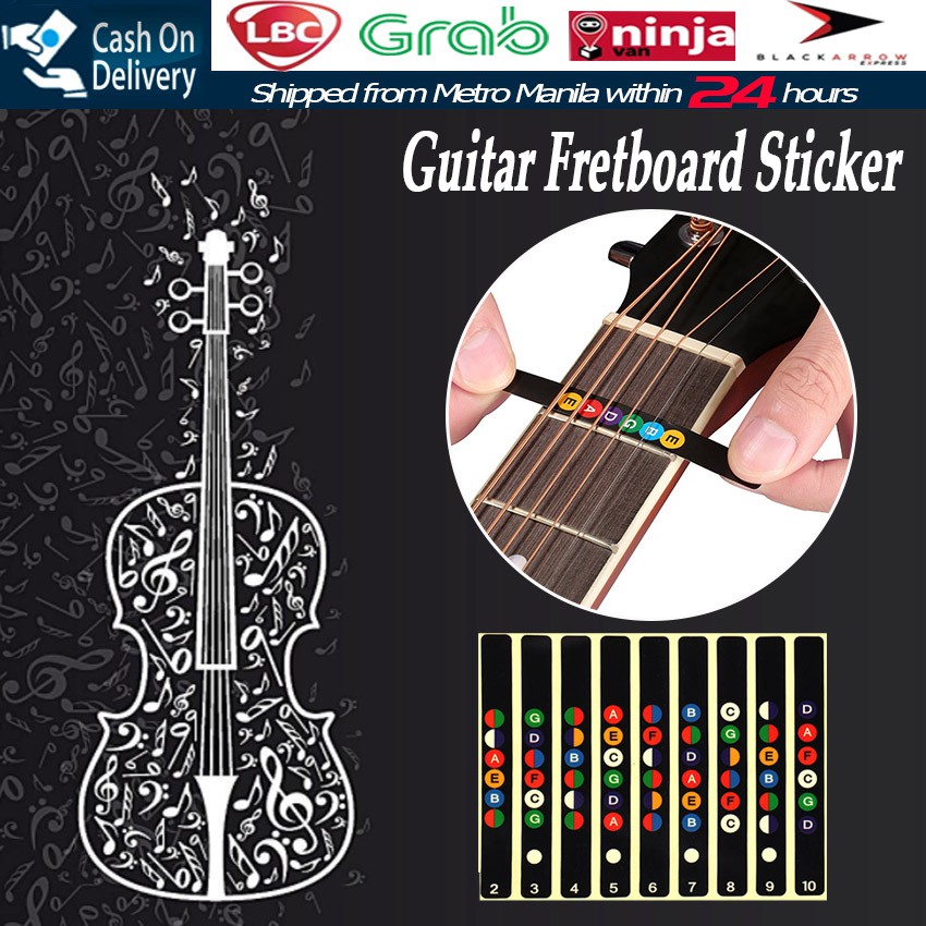 Universal Guitar Fretboard Notes Map Labels Sticker Fingerboard Fret ...