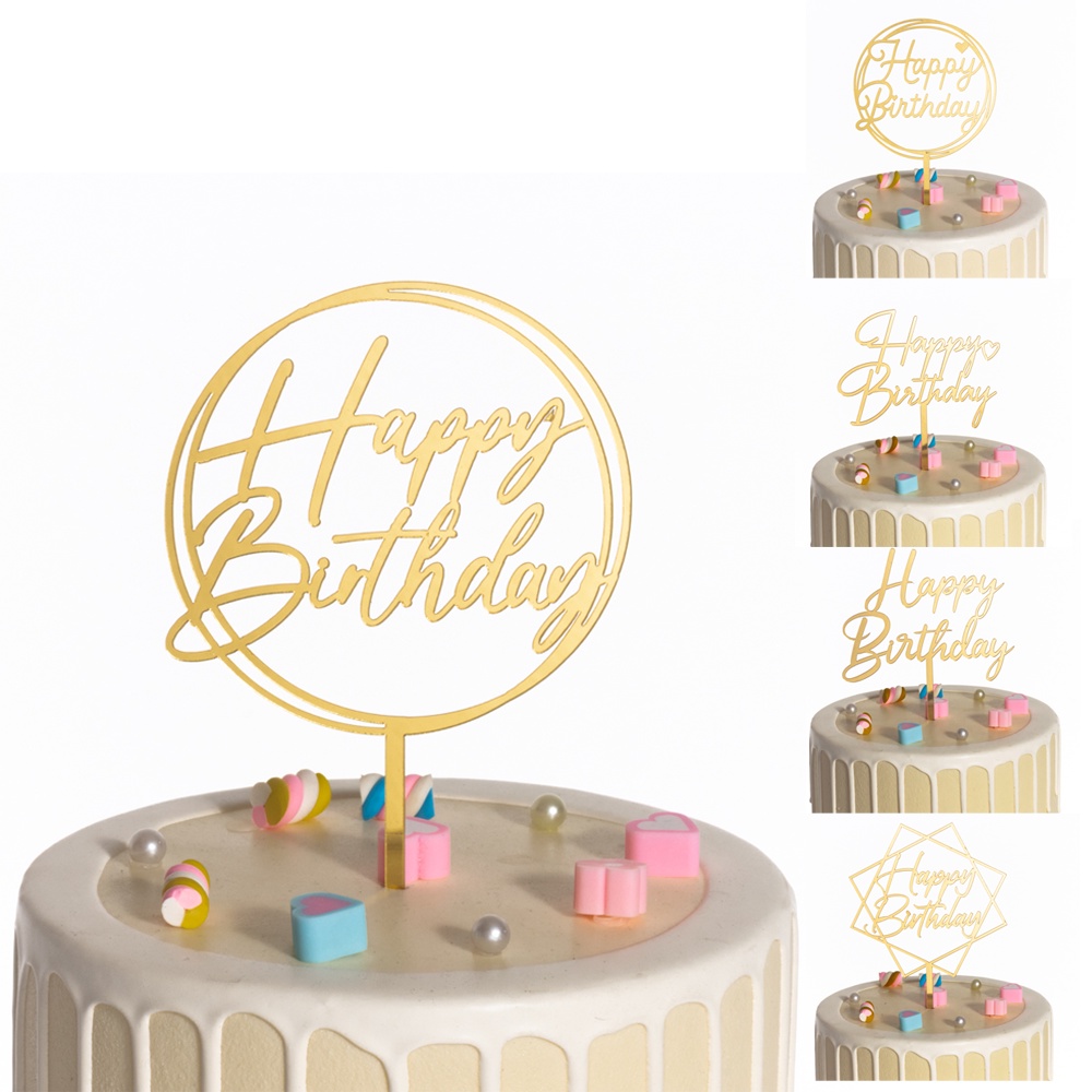 New Design】 Happy Birthday Acrylic Cake Topper Birthday Cake Decoration ...