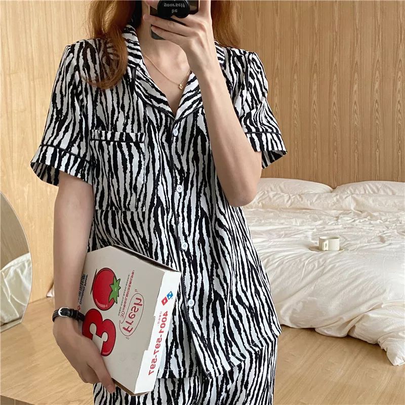 Zebra Sleepwear Shortsleeve Short Terno or pajama set Polycotton ...