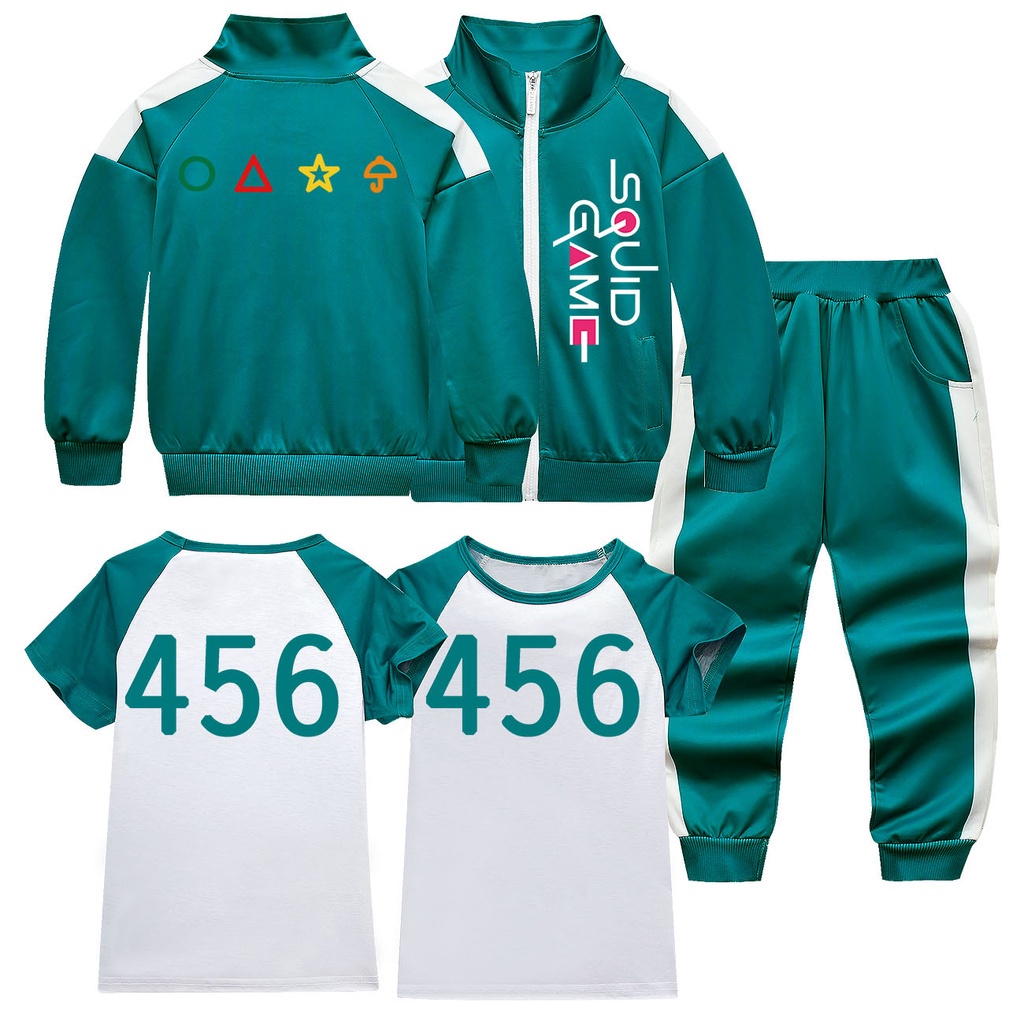 Boys Girls Winter Squid Game Jacket Tshirt Pants Children's Clothes Set ...