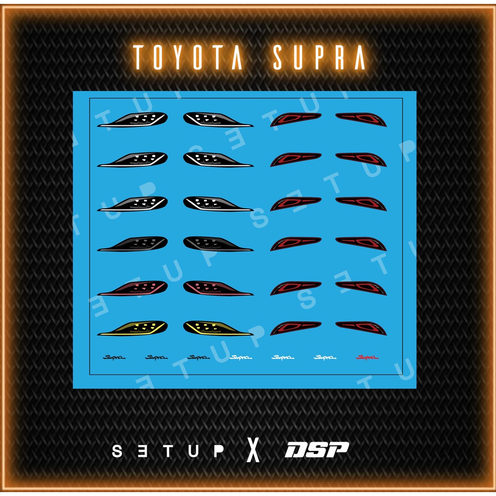 Decal Car Light Supra White Ink Can Be Attached To All Colors 1:64 ...