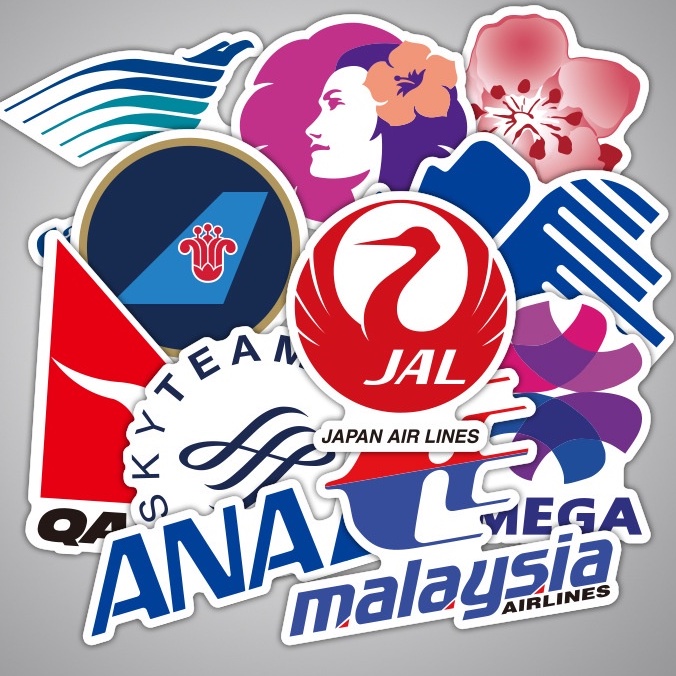 BIG SIZE 6-15CM Airways KOREA DELTA JAL AIRAISA Ana Thai Airwayssticker ...