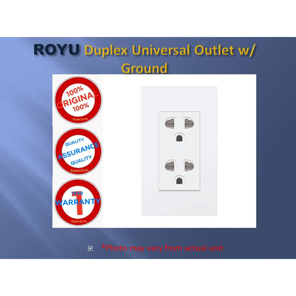 ROYU DUPLEX UNIVERSAL OUTLET WITH GROUND, WIDE SERIES | Shopee Philippines