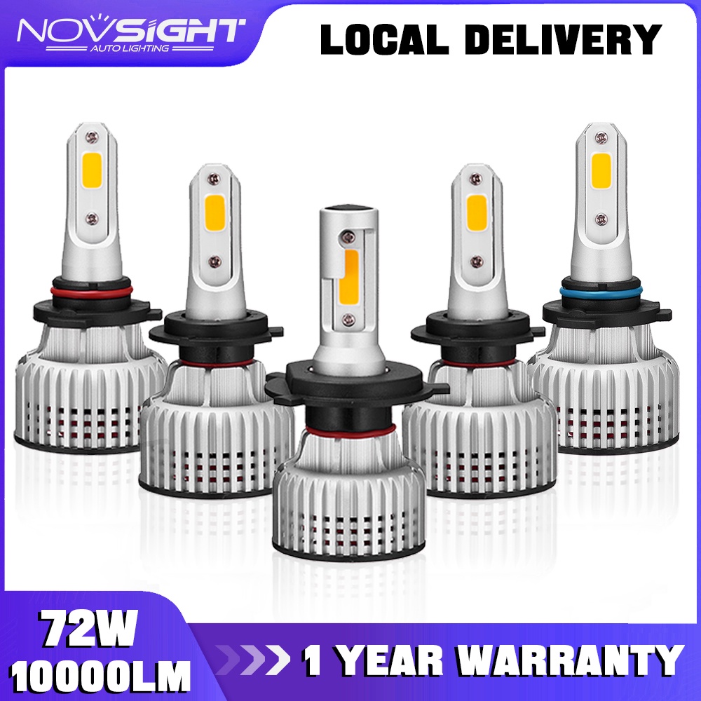Novsight LED Car Headlight 2PCS A500 N12Y Foglamp H4 H7 H11 HB3 HB4 Yellow Light Headlight Bulb ...