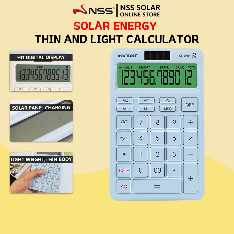 KARSON calculator solar 12-digit display KS-9976 calculator is suitable ...
