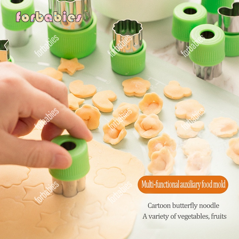 9pcs Fruit Vegetable Cookie Sandwich Cutter Shaper Molder (BLW, Food ...