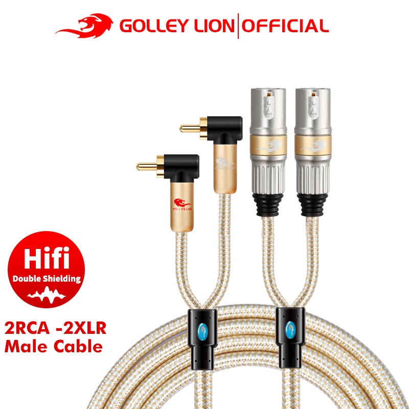GOLLEY LION Dual Rca Male To 2 Xlr Jack Audio Cable For Mixer Console ...