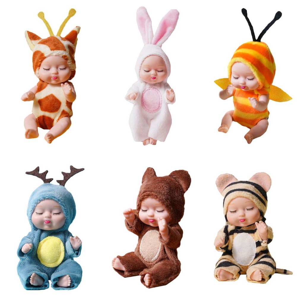 Little Baby Sleep Doll Simulation Rebirth Soothe Doll 11*5CM Plastic ...