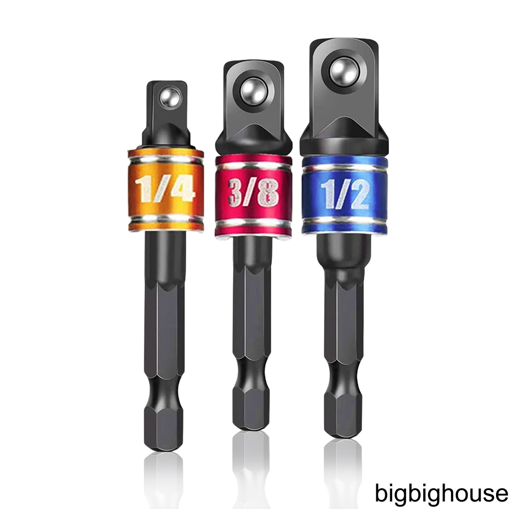 Hexagon to Square Drill Socket Adapters Kit Impact Driver Pneumatic ...