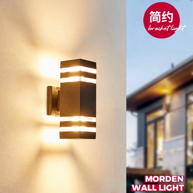 Outdoor wall lamp waterproof double head luminous wall lamp villa hotel ...