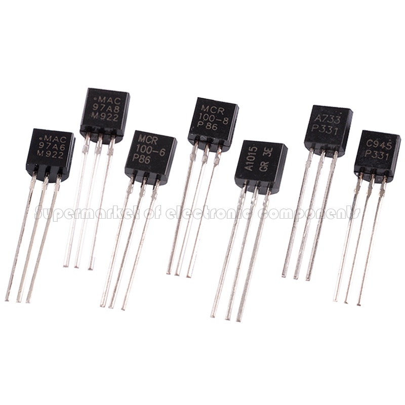 50PCS MAC97A8 MAC97A6 MCR100-6 MCR100-8 2SC1815 2SA1015 2SA733 2SC945 ...