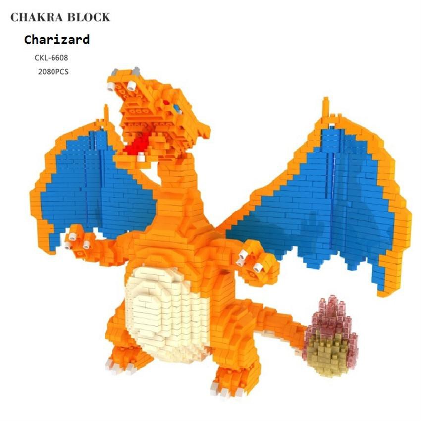 Big size Cartoon Mini Blocks Charizard DIY Building Bricks Blastoise ...