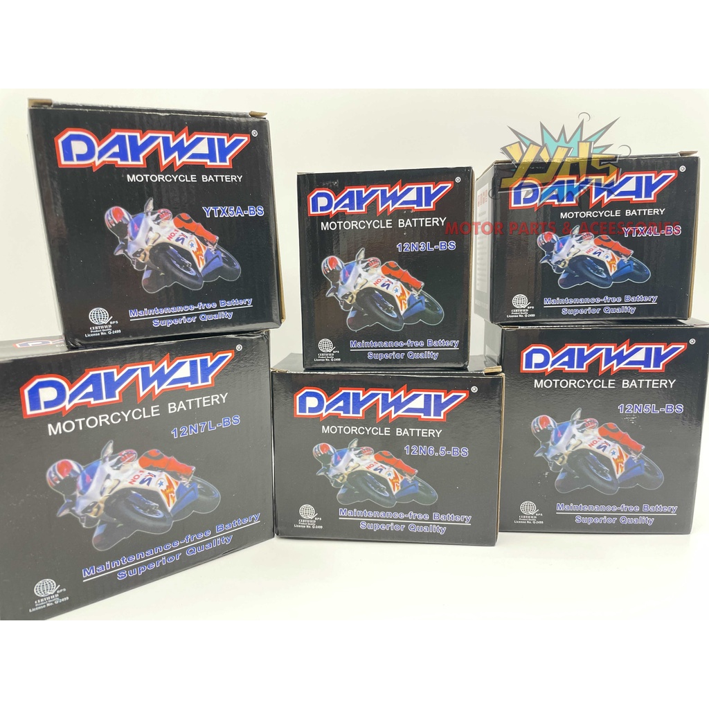 Motorcycle Dayway 100% Original Battery 3L 4L 5L/5A 6.5L 7L 9Lbattery ...