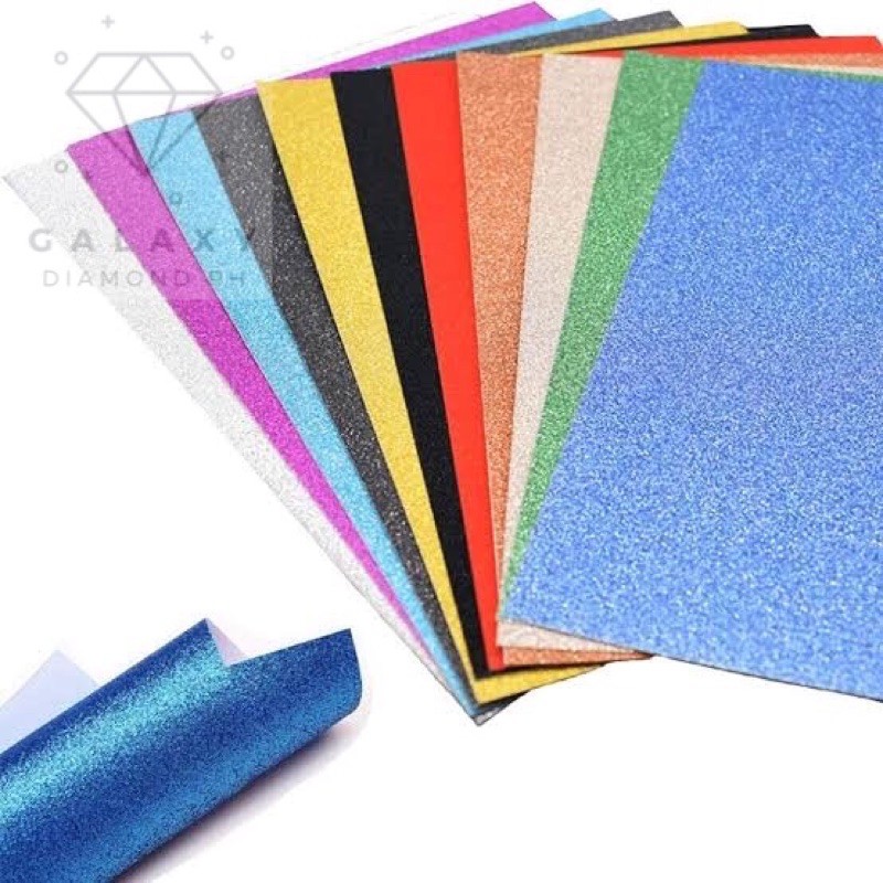 Sparkly Glitter Sticker Paper A4 Size Self Adhesive Craft Vinyl Sheets ...