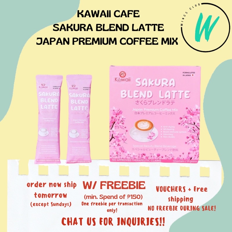Sakura Blend Latte Kawaii Cafe Slimming Coffee w/ Glutathione and ...