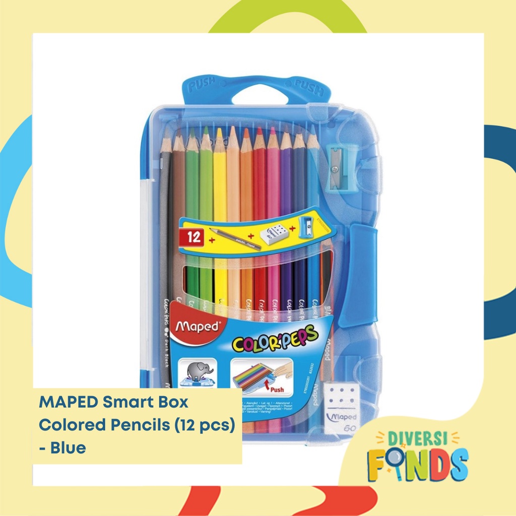 MAPED Smart Box Color Pencils - 12 Colors - w/case and sharpener ...