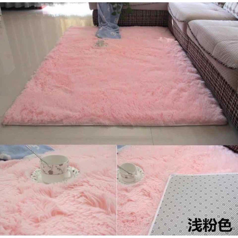 Pink 80cm x 120cm Home Living Fluffy Rugs Shaggy Dining Room Floor Home ...