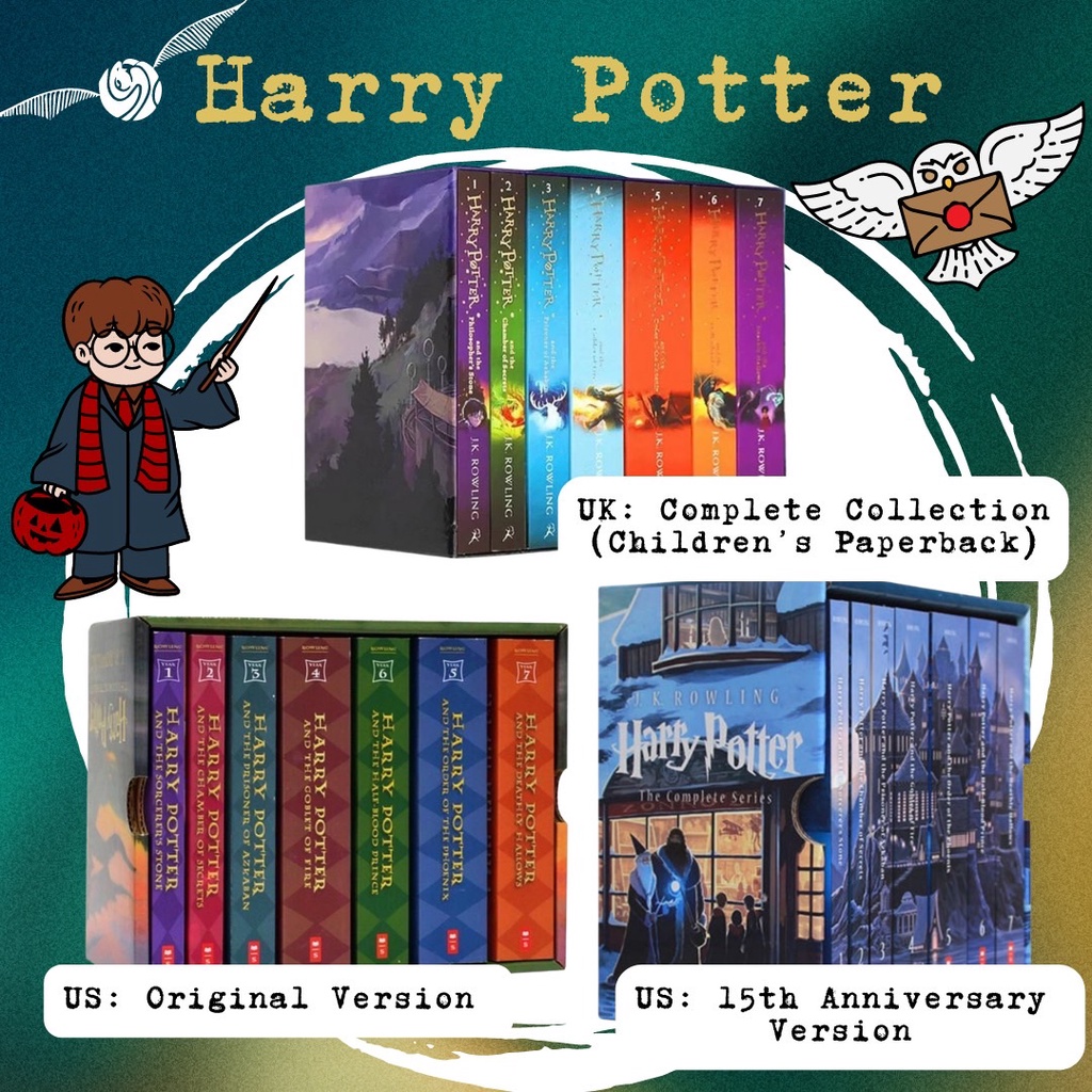 Harry Potter Series 7 Books + 1 Special Part Hogwarts Ticket Book ...