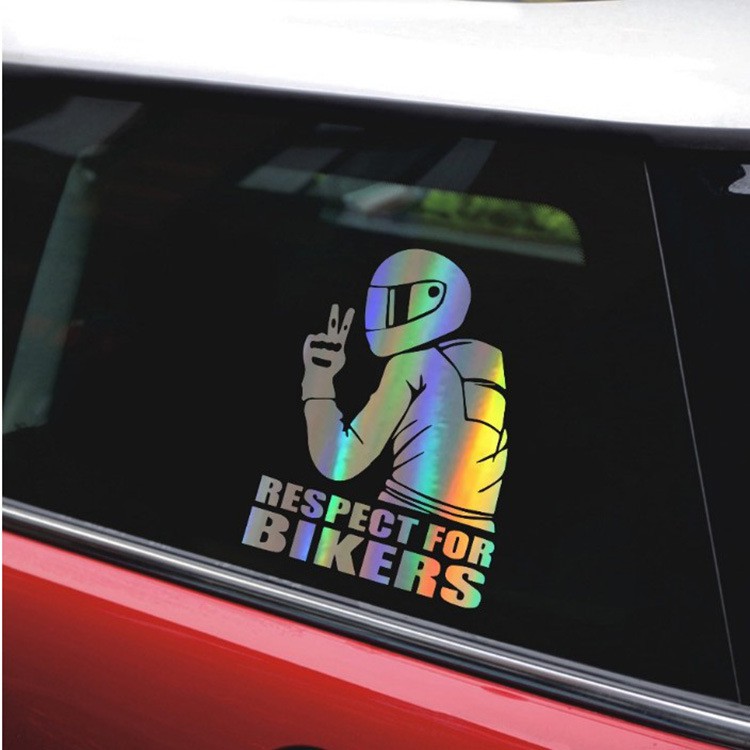 15*11cm Respect for Bikers Car Sticker Funny Car High Viscosity Sticker ...