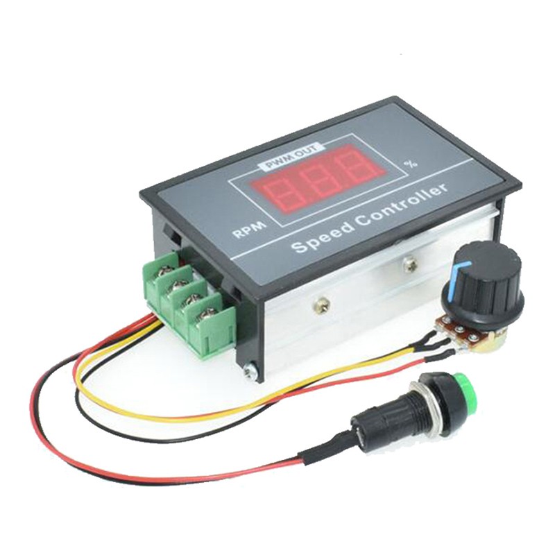 DC 6-60V 30A Digital LED Display 0-100% DC 12V 24V 48V Motor Speed Controller PWM with B100K ...