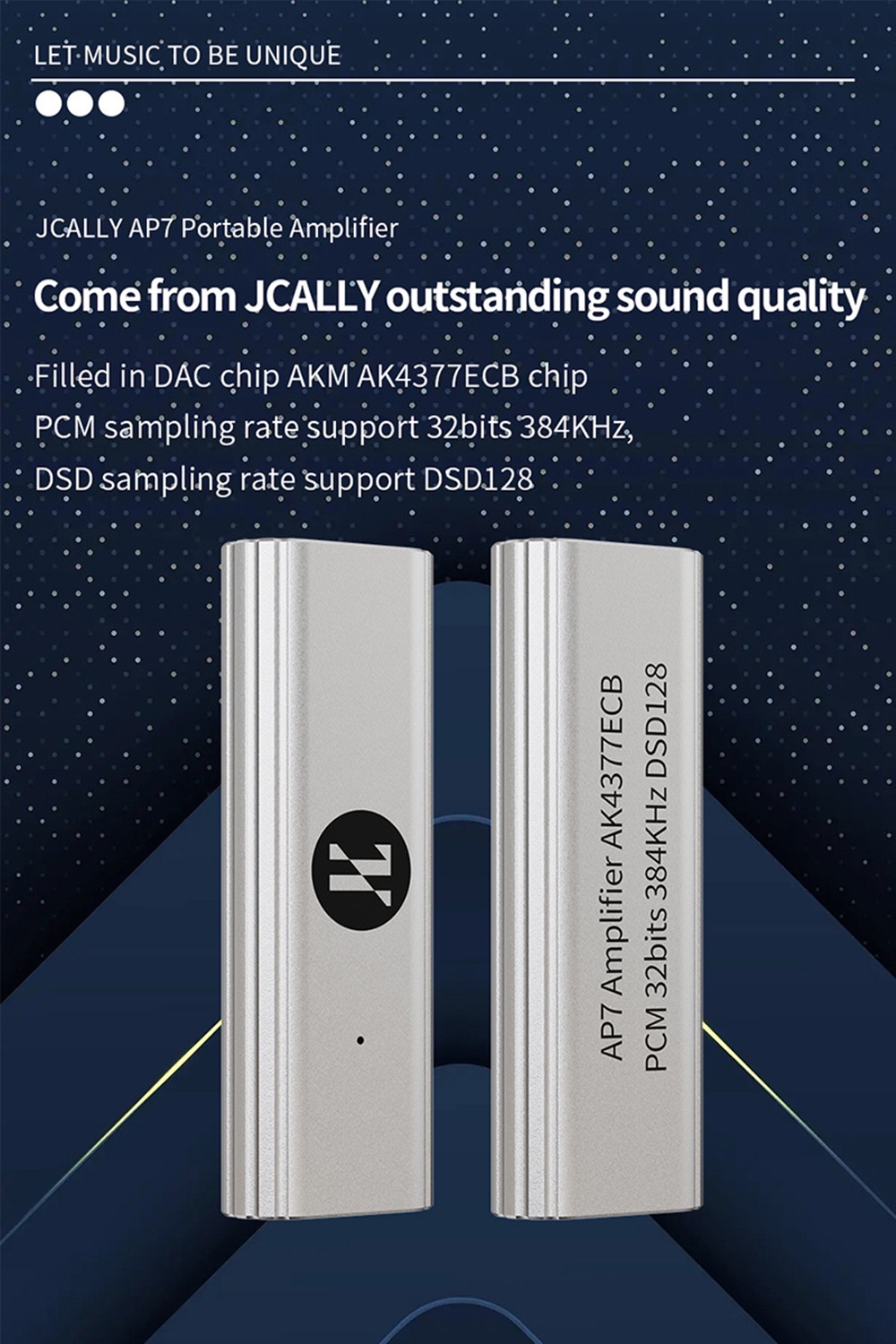 JCALLY AP7 Portable DAC Amplifier With AK4377ECB Chip AMP DSD128 Type C ...