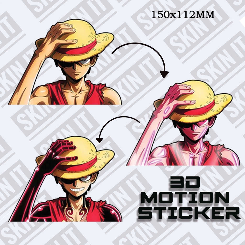 3D Motion Sticker Peeker Luffy Gear One Piece | Shopee Philippines
