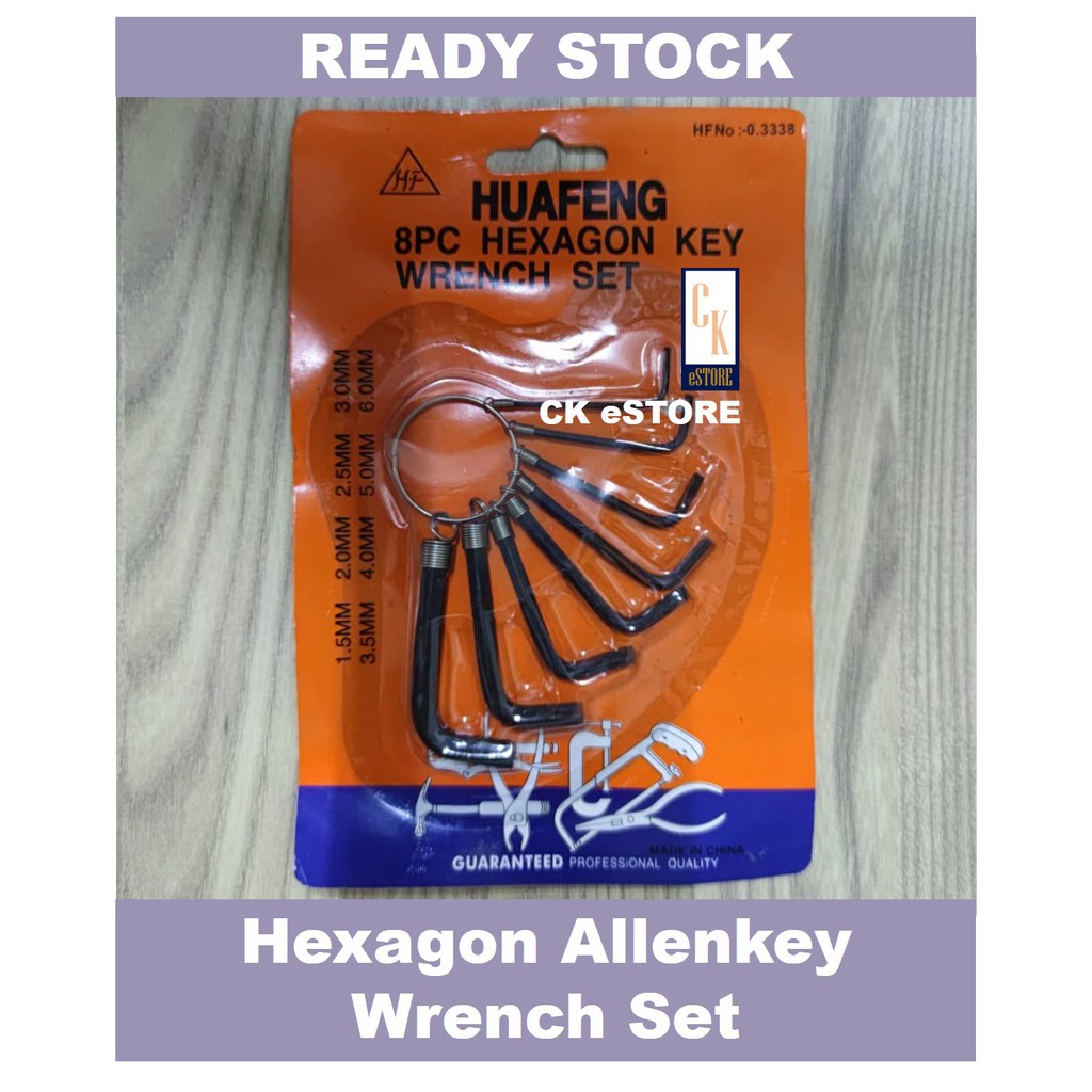 8PCs Hexagon Allenkey Wrench Set / Hex Key / Hexagonal Keys | Shopee ...