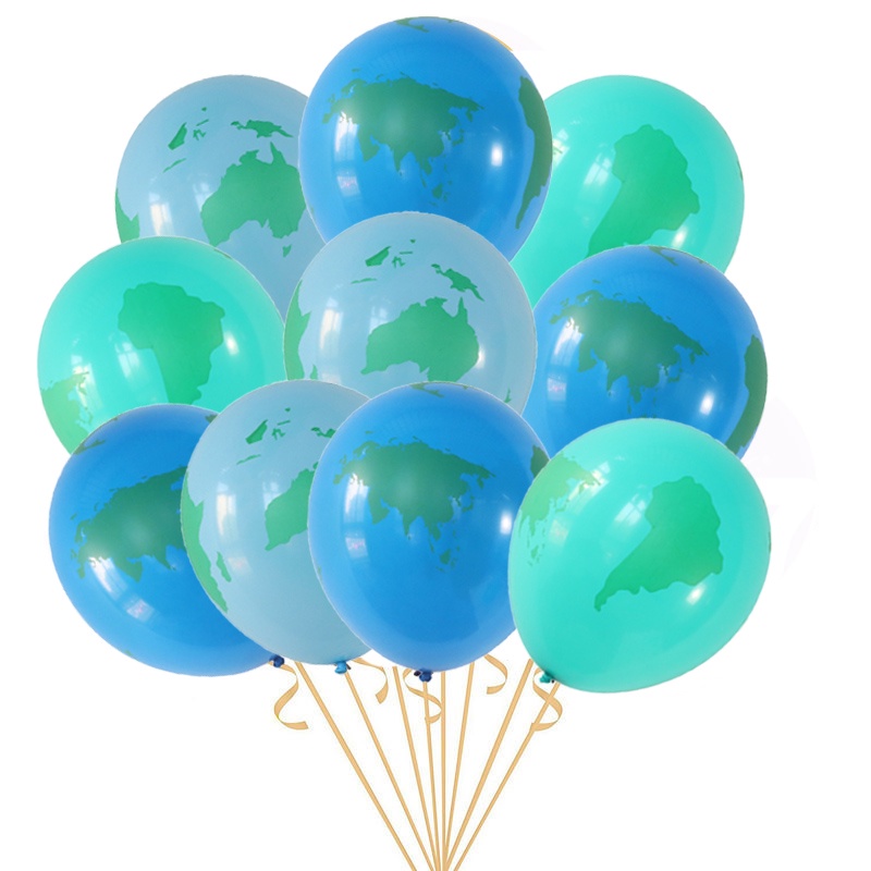 Discount 5/10 Piece 12 Inch Earth Latex Balloons Blue Map Themed ...