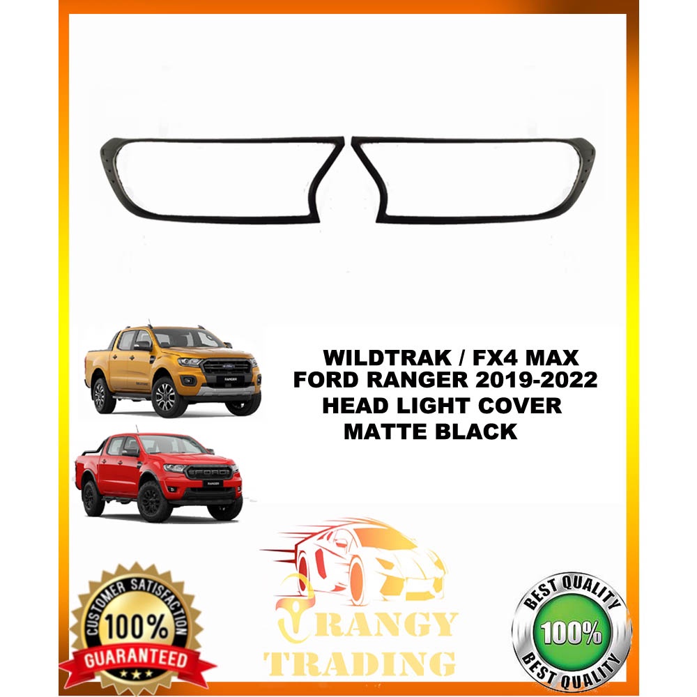 Ford Ranger 2019 to 2022 T8 / FX4 MAX 2022 Headlight cover matte black ...
