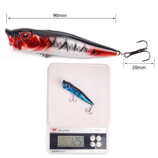 1Pcs Fishing Lure Popper Casting Single Hook 12.5g/9cm 3D Eyes Plastic ...