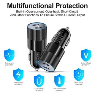 40W Dual Fast USB C Car Charger PD 20W Type C Quick Car Charger Adapter ...