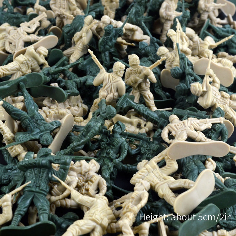 100pcs Large Soldier GK Simulation PVC Military Soldier Model Toys ...