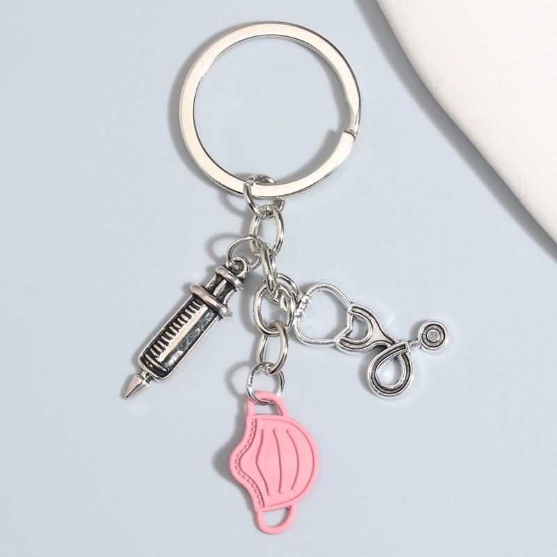 Medicine Keychain Stethoscope Syringe Key Ring Medical Instruments Key Chains Doctor Nurse ...
