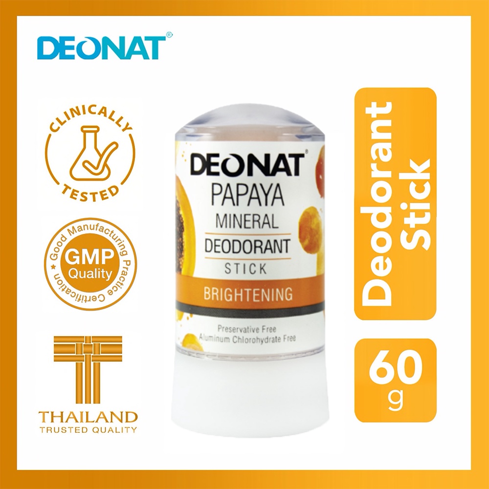 DeoNat Deonat Natural Mineral Deodorant Stick Papaya 60g | Shopee ...