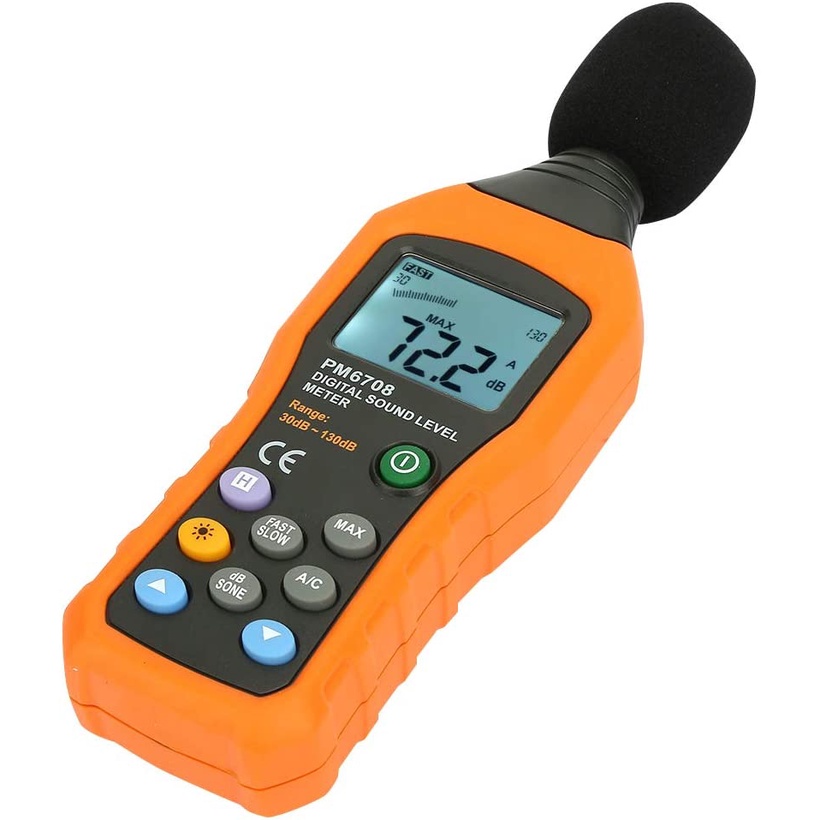 PeakMeter PM6708 LCD Digital Audio Decibel Sound Noise Level Meter dB ...
