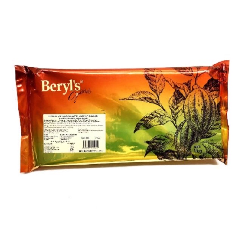 Beryls Chocolate |Milk White |Dark |Sevona Dark Compound 1kg | Shopee ...