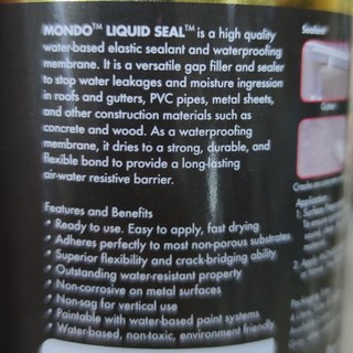 Davies Mondo Liquid Seal 1/4 Liter Elastomeric Sealant Waterproofer (Water Based) Same As ...