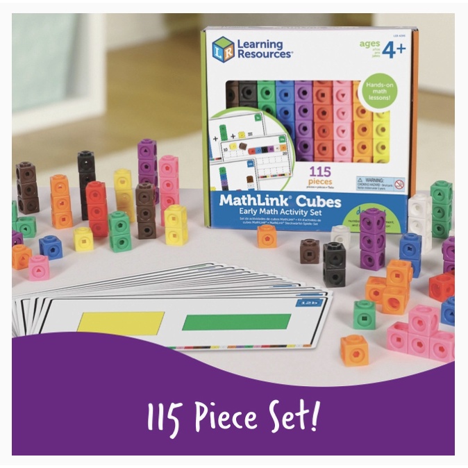 Learning Resources Mathlink Cubes 115 Pcs, Math Blocks, Early Math ...