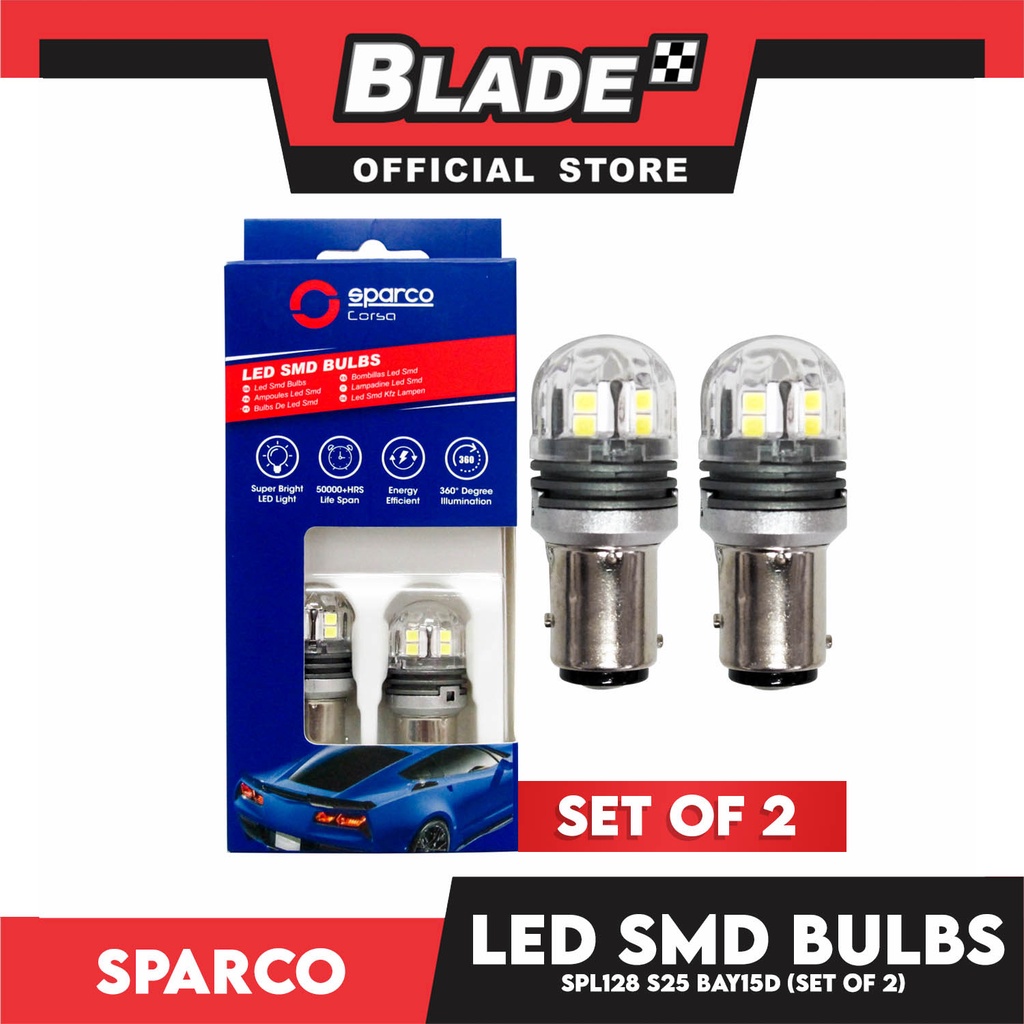 Sparco Led Smd Bulbs SPL128 S25 BAY15D (Set of 2) Use for Turning ...