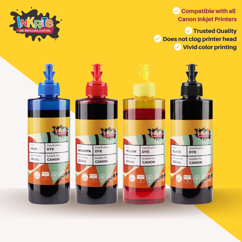 Inkrite Ink for Canon Inkjet Printers, 250 ml | Shopee Philippines