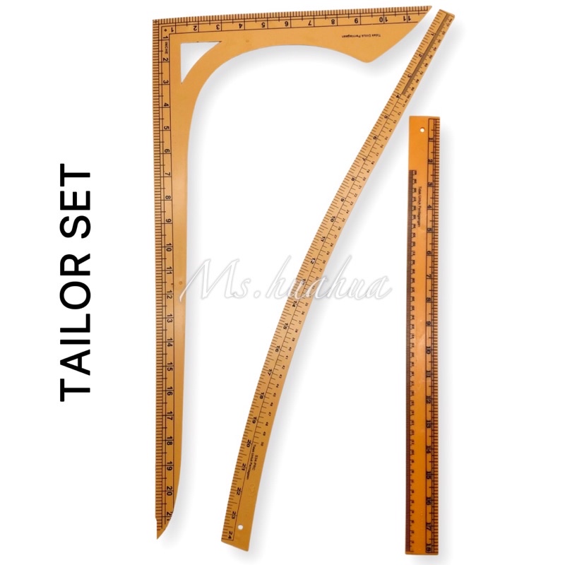 Tailor Ruler Set/ Pembaris Jahit Set/ PVC Tailor Ruler/ L shape/ Curve ...